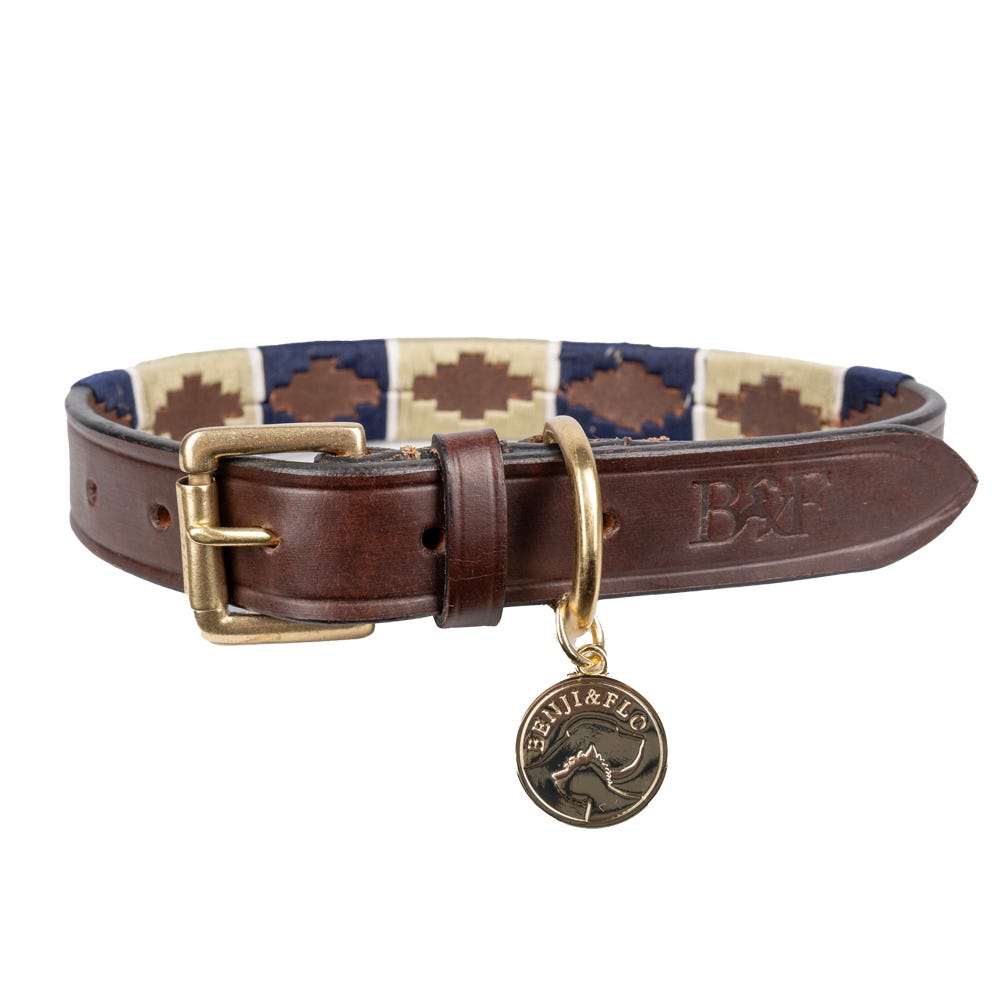 Benji & Flo Sublime Polo Leather Dog Collar - Battles