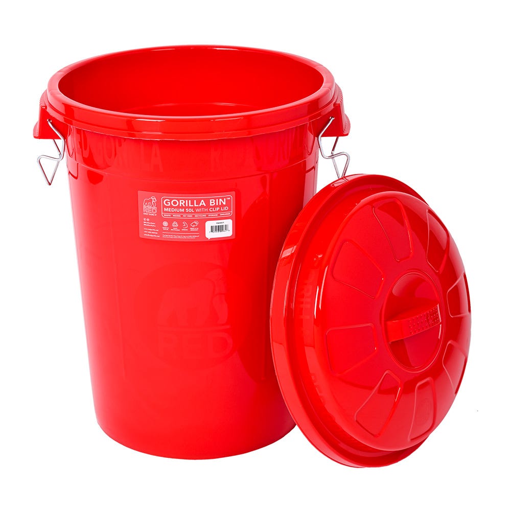 Red Gorilla Bin With Clip Lid - Battles